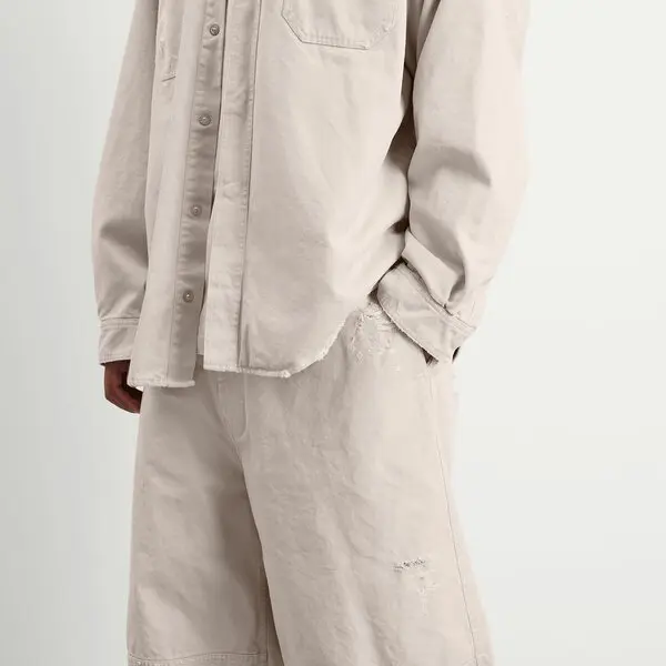 Balenciaga Heavy Cotton Workwear Shorts - Light Grey | Editorialist